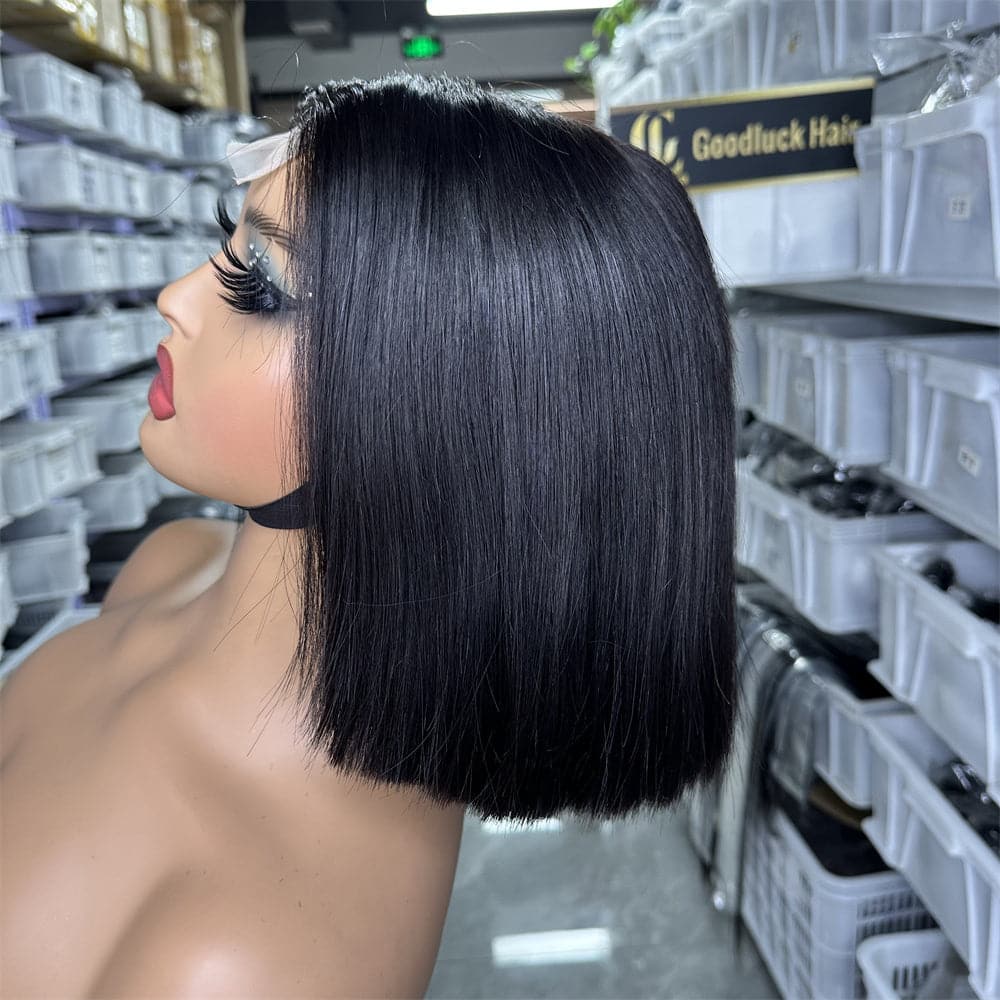 Super Double Drawn Vietnamese Raw Human Hair 2 x 6 Kim K bob wig